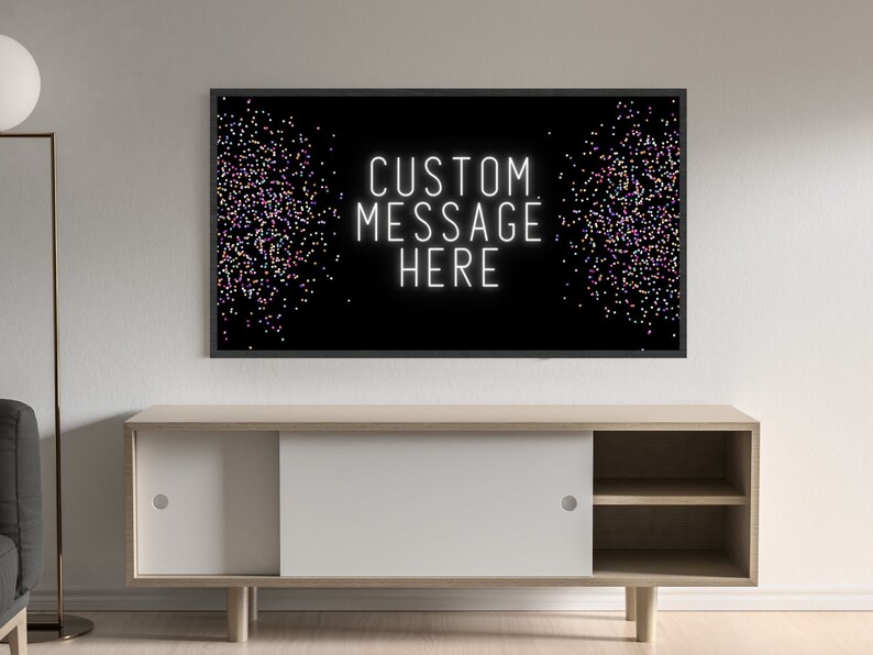 Samsung Frame TV Art, Personalized, Custom Message Image, Glowing ...