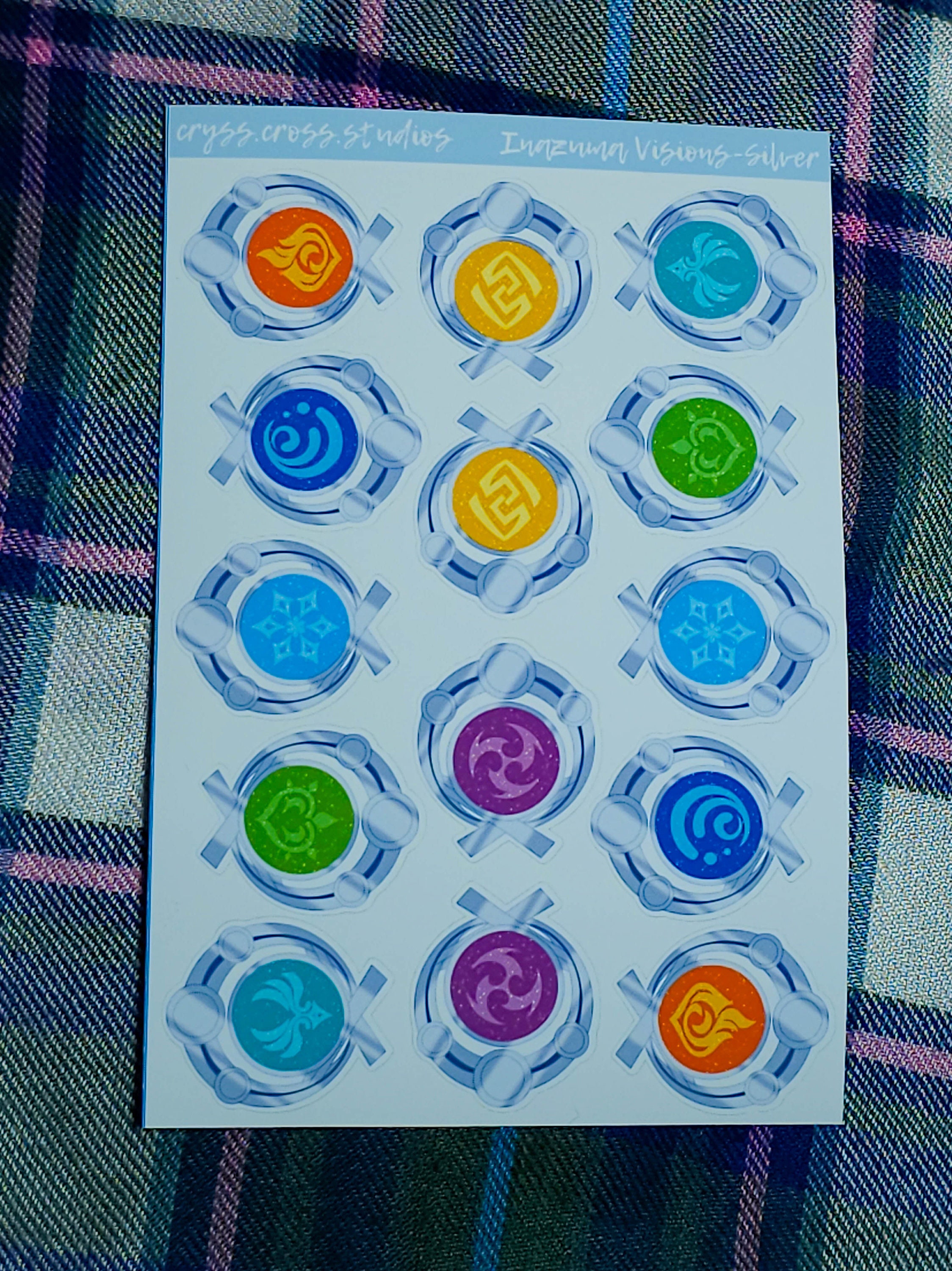 Genshin Vision Inazuma Sticker Sheets - Etsy