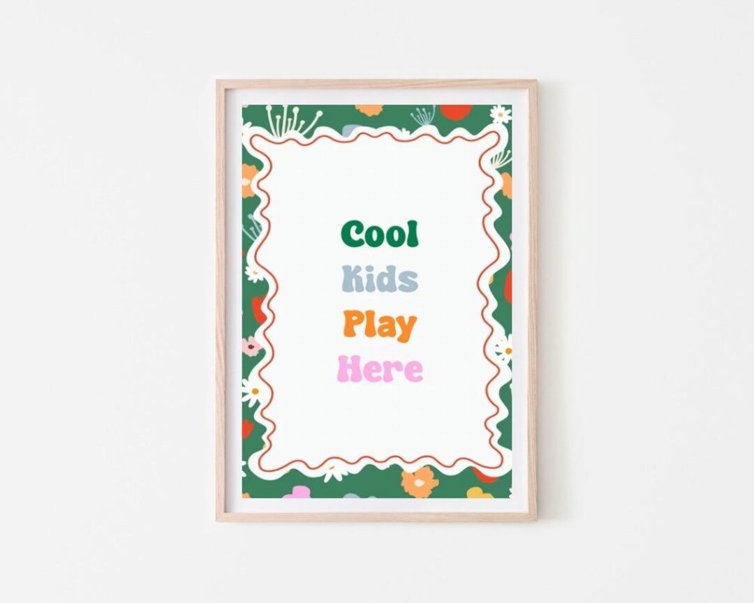 Kids Play Here Printable, Playroom Wall Art (digital Download) - Etsy