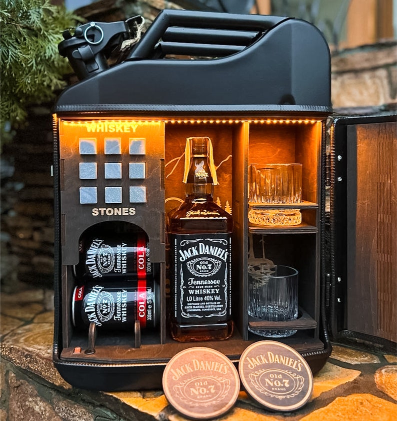 20L Jerry Can Whiskey Mini Bar Set, Custom Fuel Bar, Personalized Gift ...