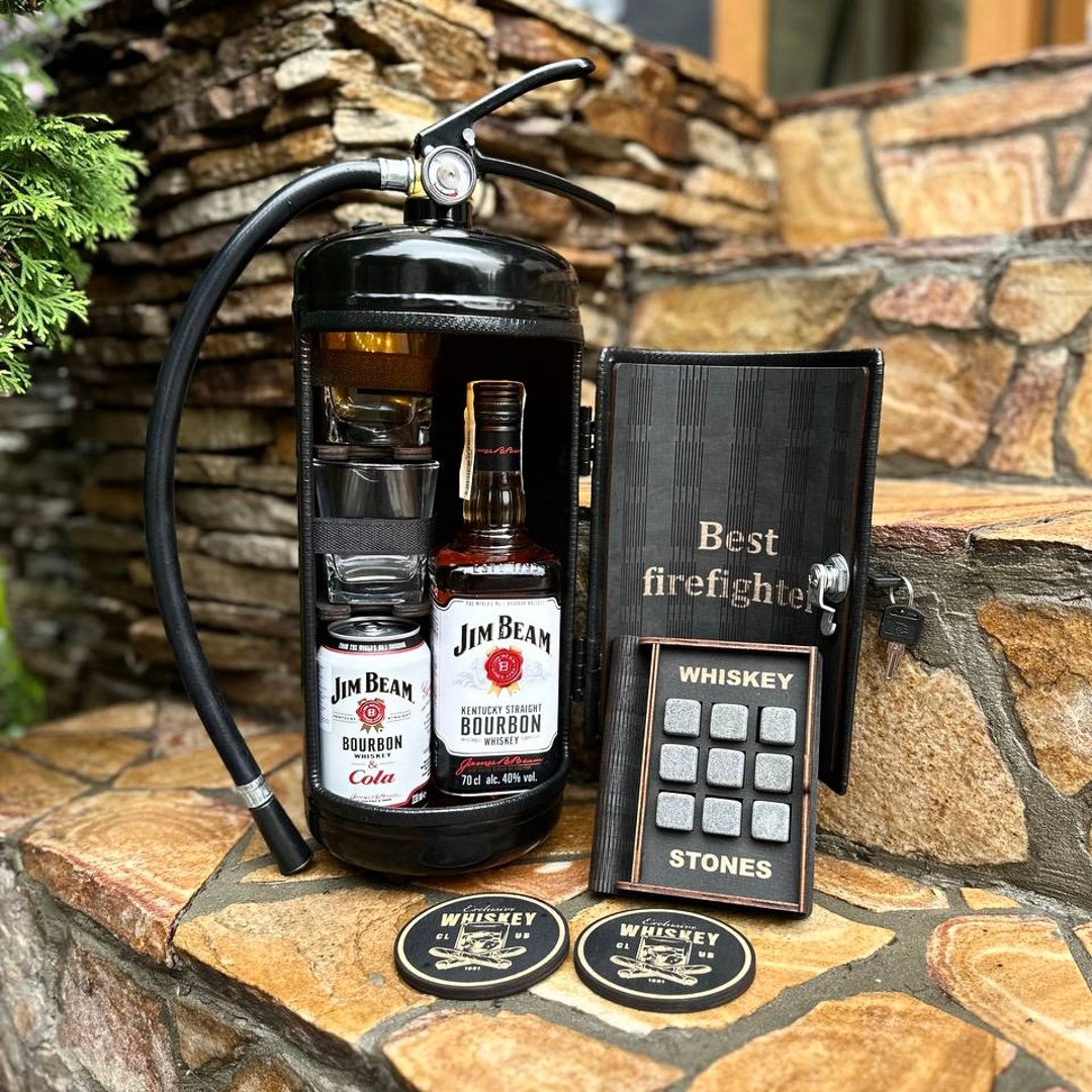 Fire Extinguisher Whiskey Bar With Whiskey Stones, Fire Extinguisher ...