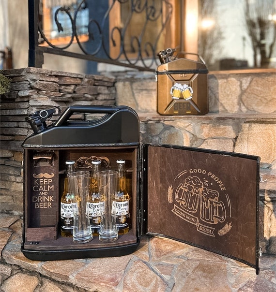 Mini bar Jerry Can da 20 litri per birra mini bar regalo originale set per birra mini bar da campeggio regalo per lui mini bar per la casa bar carburante personalizzato