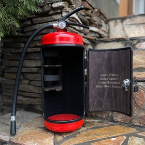 Red Fire Extinguisher Bar With Personal Engraving, Whiskey Minibar for ...