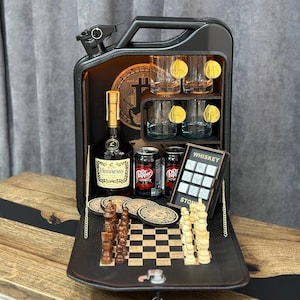 20 L Custom Jerry Can Mini Bar for a Gift, Chess Set Present for the ...