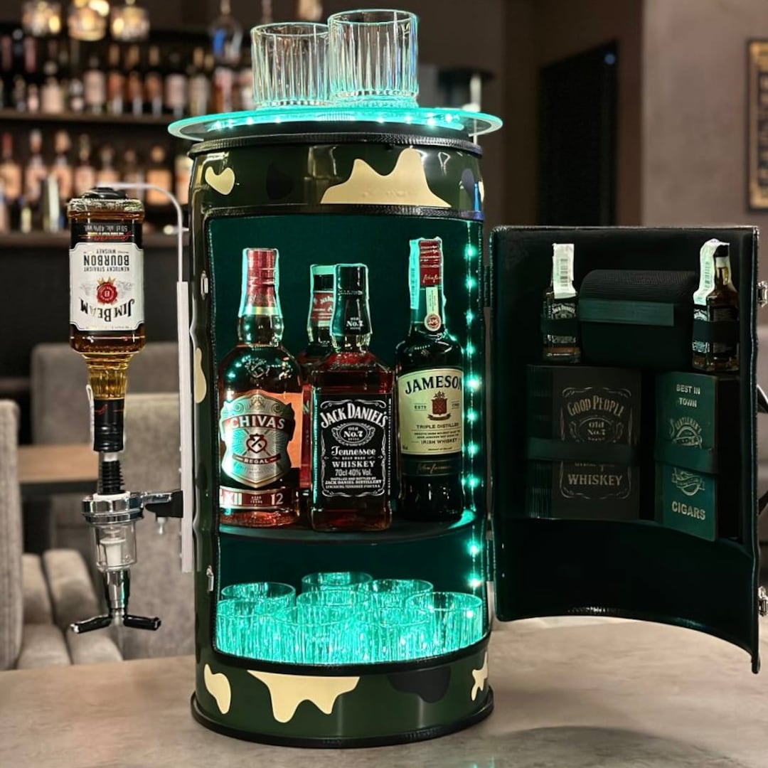 Personalized Barrel Shape Party Mini Bar, Fuel Bar, Whiskey and Wine ...