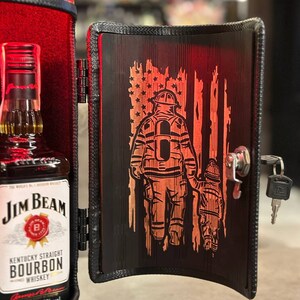 Red Fire Extinguisher Bar With Personal Engraving, Whiskey Minibar for ...