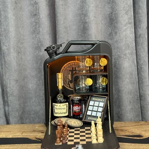 20 L Custom Jerry Can Mini Bar for a Gift, Chess Set Present for the ...