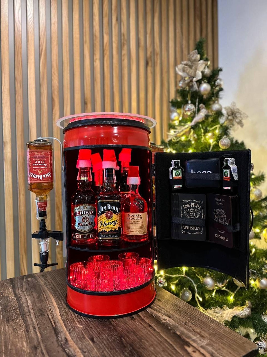 Personalized Barrel Shape Party Mini Bar, Fuel Bar, Whiskey and Wine ...