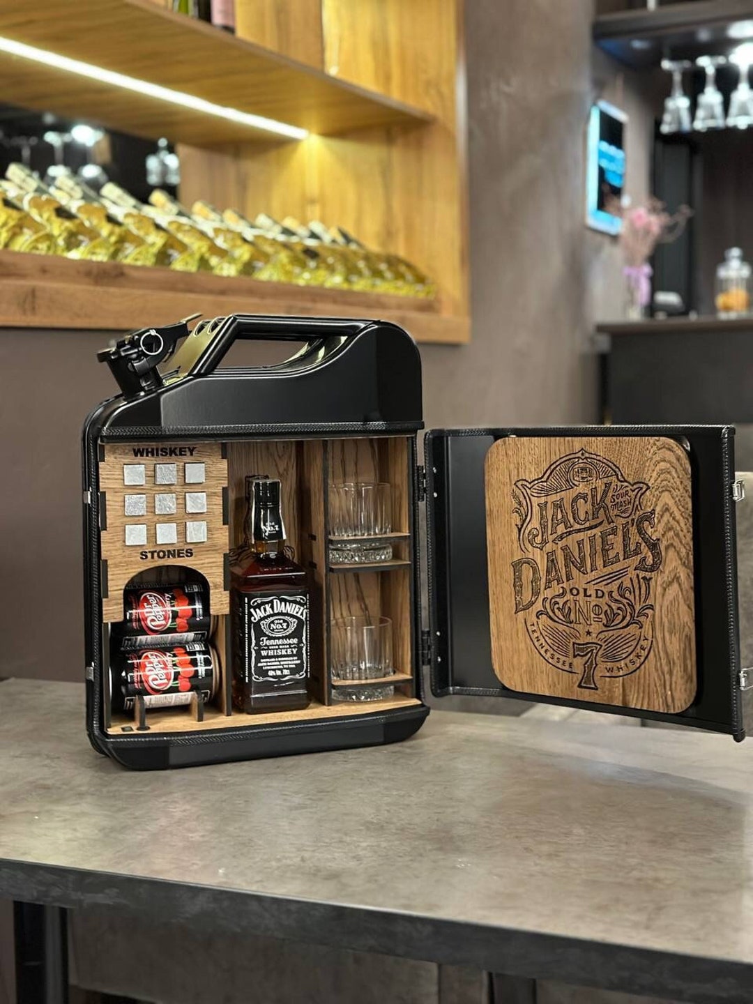 20 L Original Whiskey Set, Jerry Can Mini Bar, Custom Fuel Bar, Wooden ...