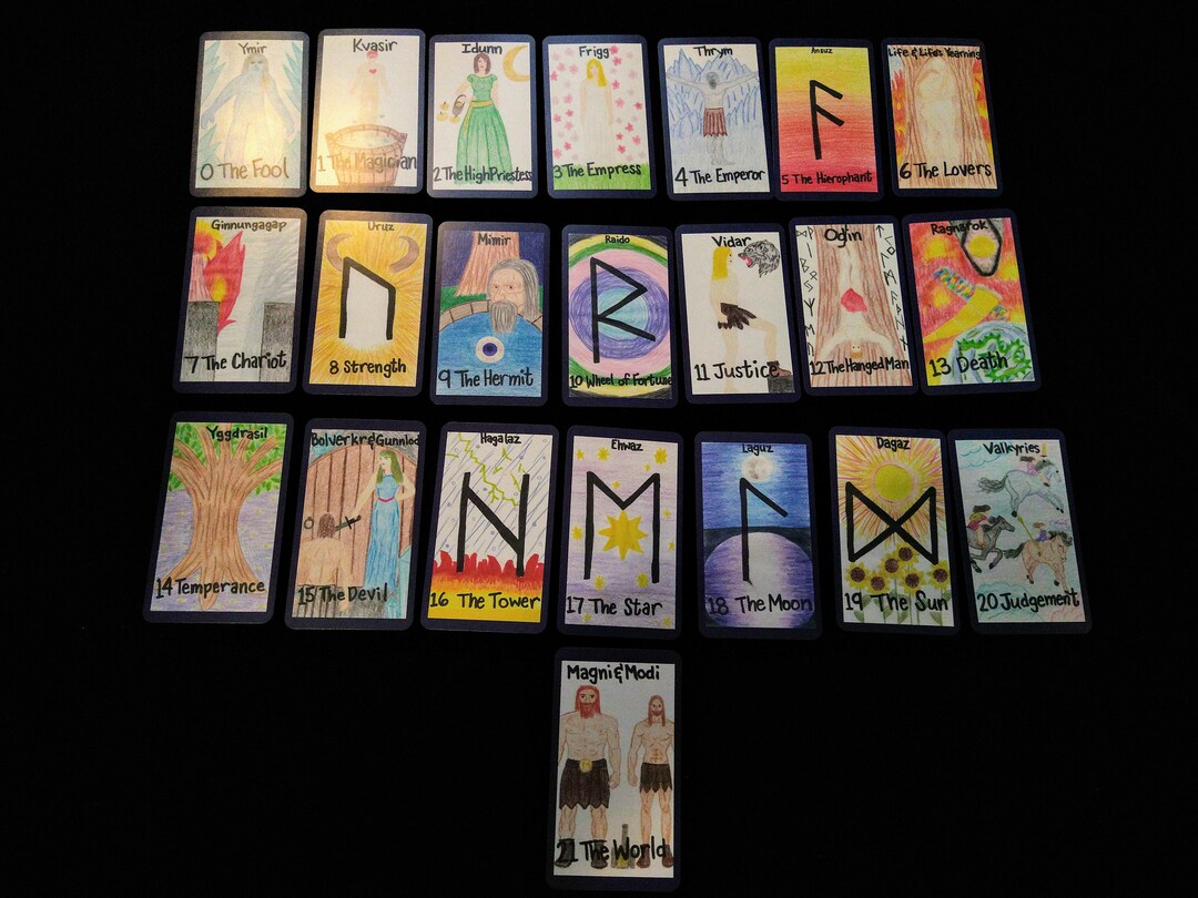 Norse Mythology Tarot Deck | Hand Drawn | Major and Minor Arcana - Etsy