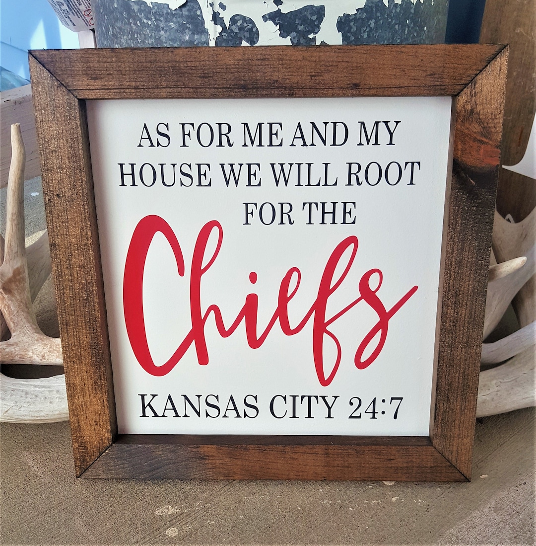Kansas City Chiefs Framed Sign: Handmade Wood Decor - Etsy