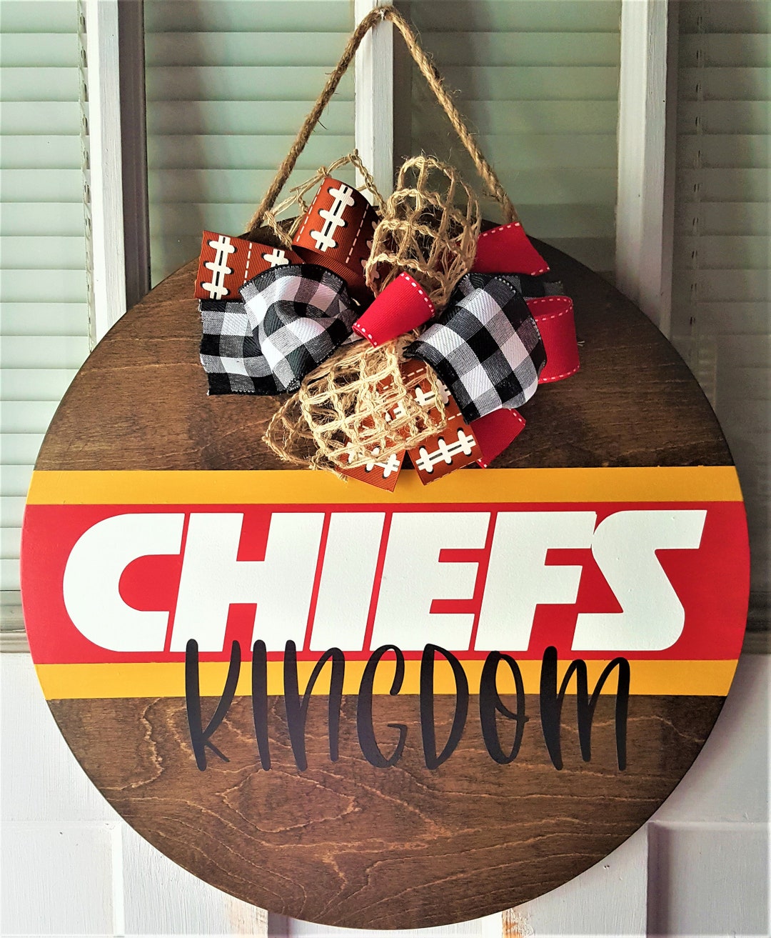 Chiefs Kingdom Door Hanger: NFL Football Decor - Etsy