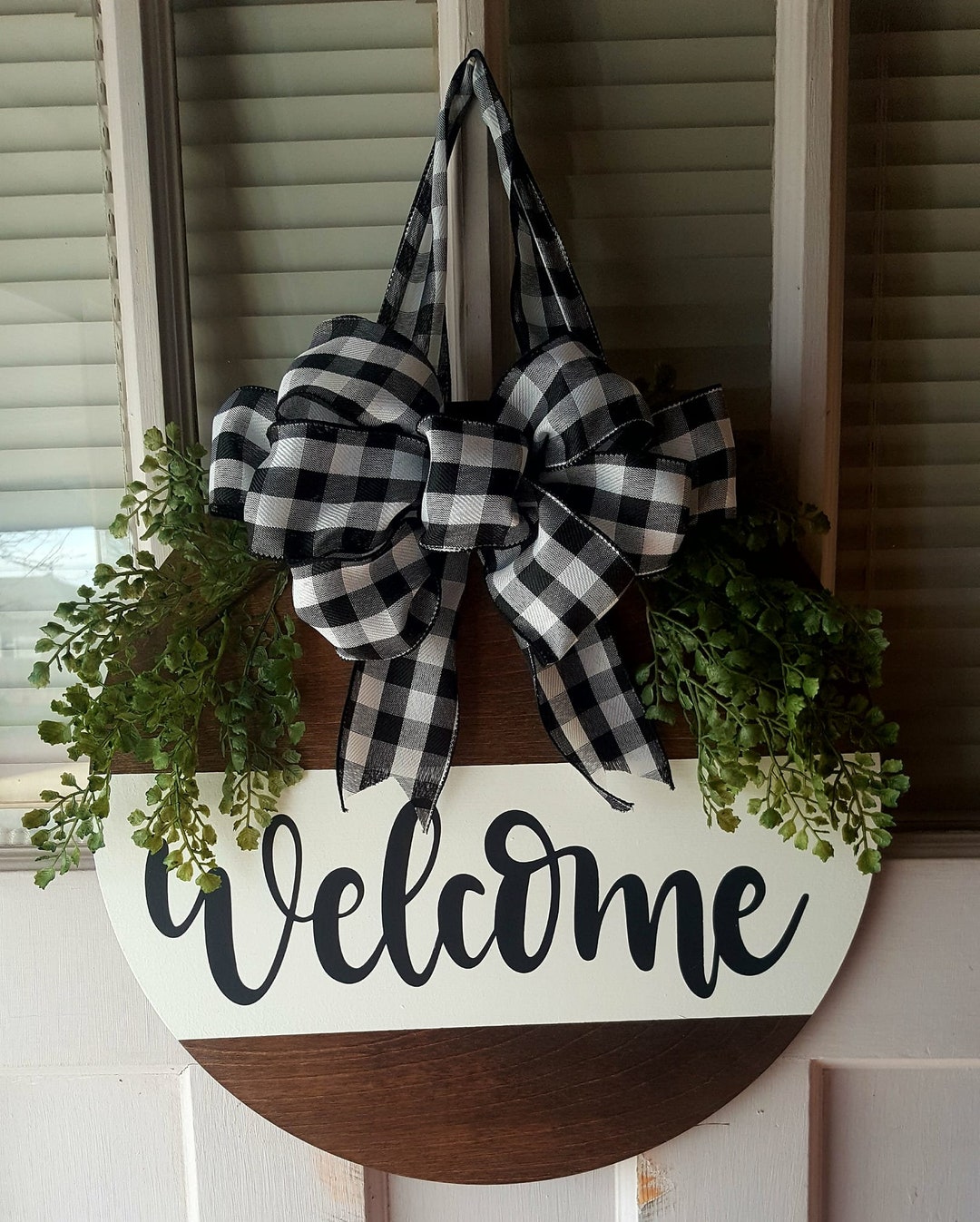Welcome Door Hanger| Rustic| Buffalo Plaid| Farmhouse| Doorhanger - Etsy