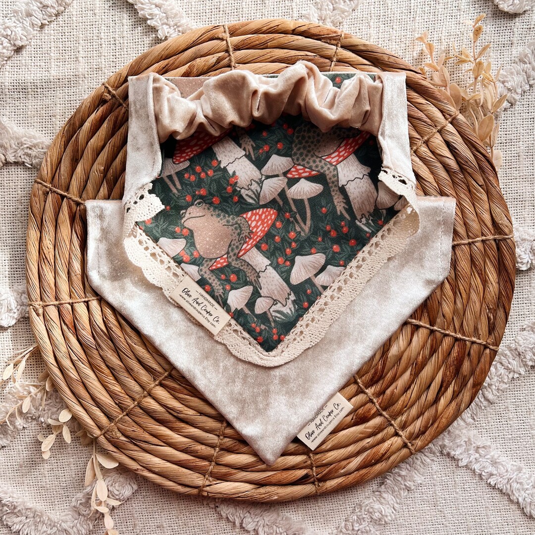 Toads and Mushrooms, toadally Fungi Cream Velvet, Forest, Reversible ...