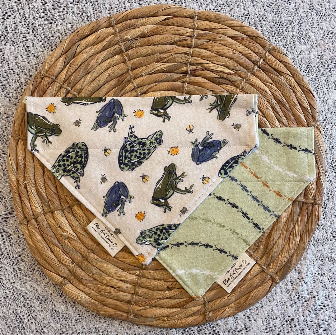 Frogs and Ants, Picnic Pet Bandana. Reversible, Over the Collar Dog ...