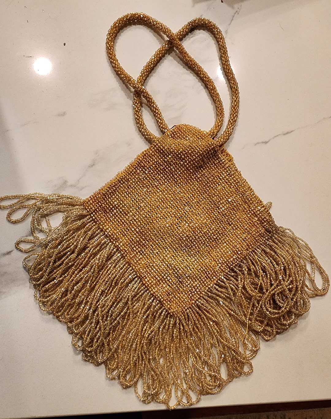 Antique 1920s Creamy Beaded Reticule Purse - Etsy