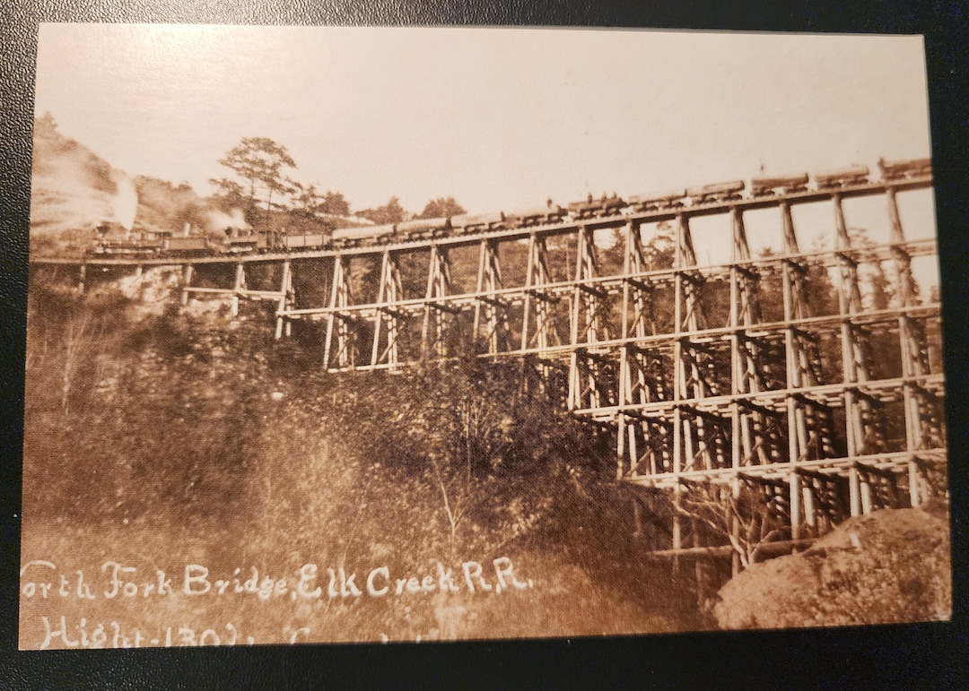 Vintage North Fork Bridge Elk Creek Railroad Postcard - Etsy