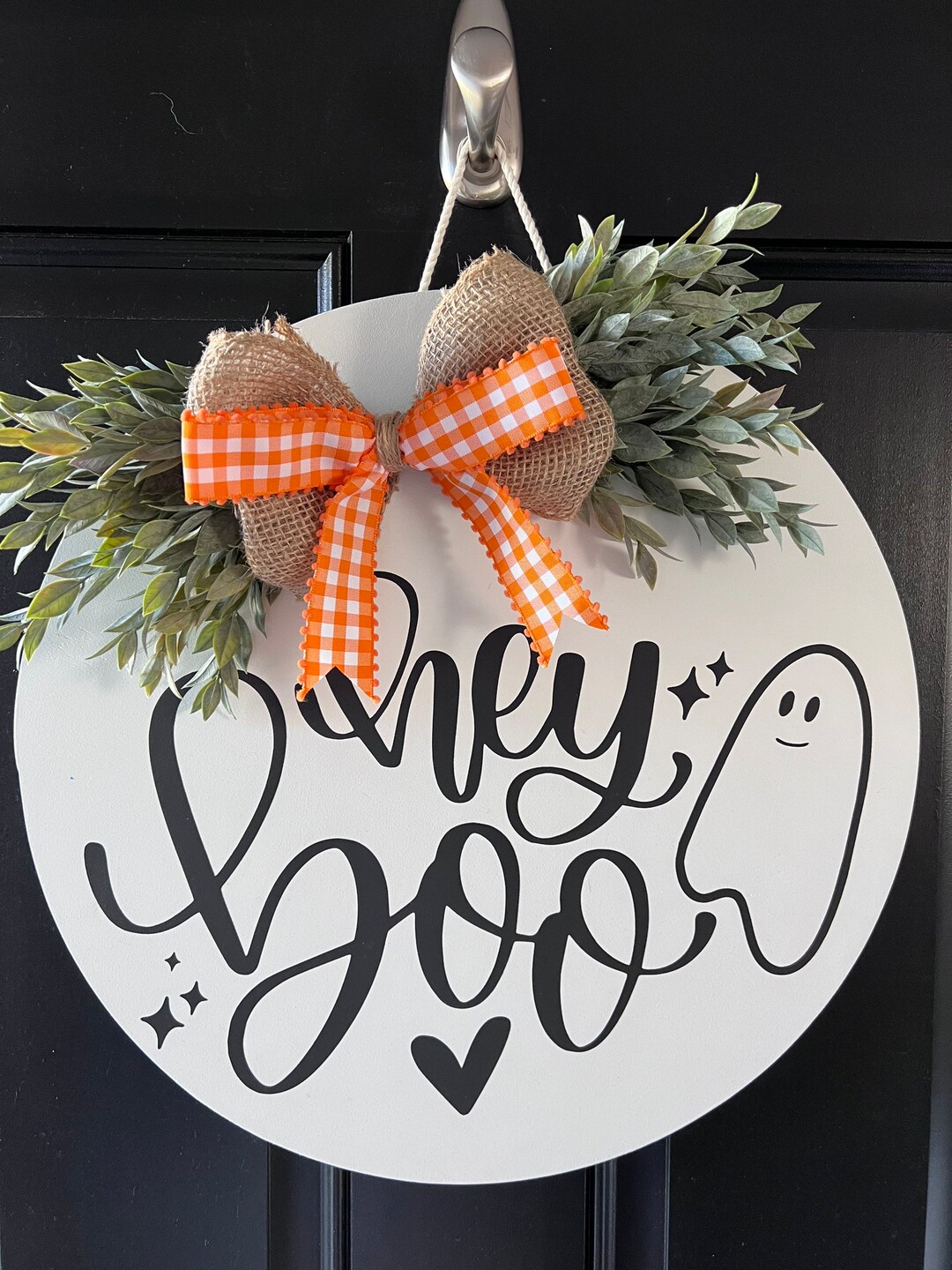 Hey Boo Door Hanger-hey Boo-door Round-18 Round Door - Etsy