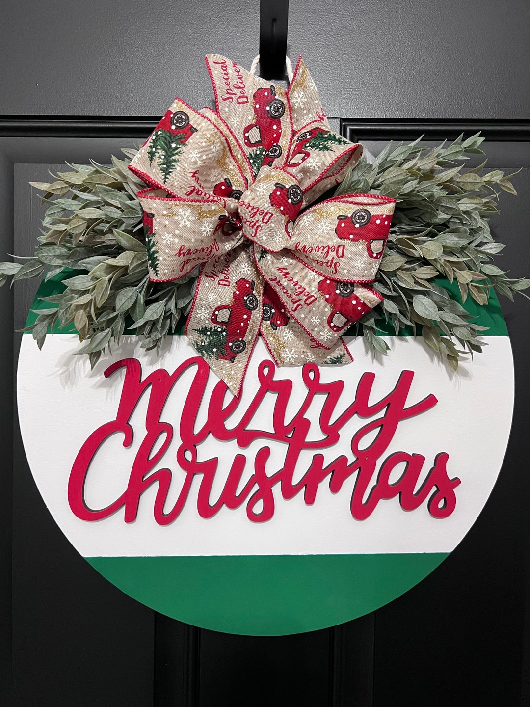 Merry Christmas Door Round-18 Door Hanger-christmas Door Hanger ...