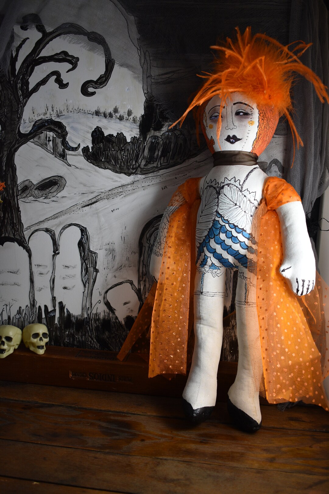 Doll Vintage Gothic Antique Repainted Original Handmade Demonic Haunted ...