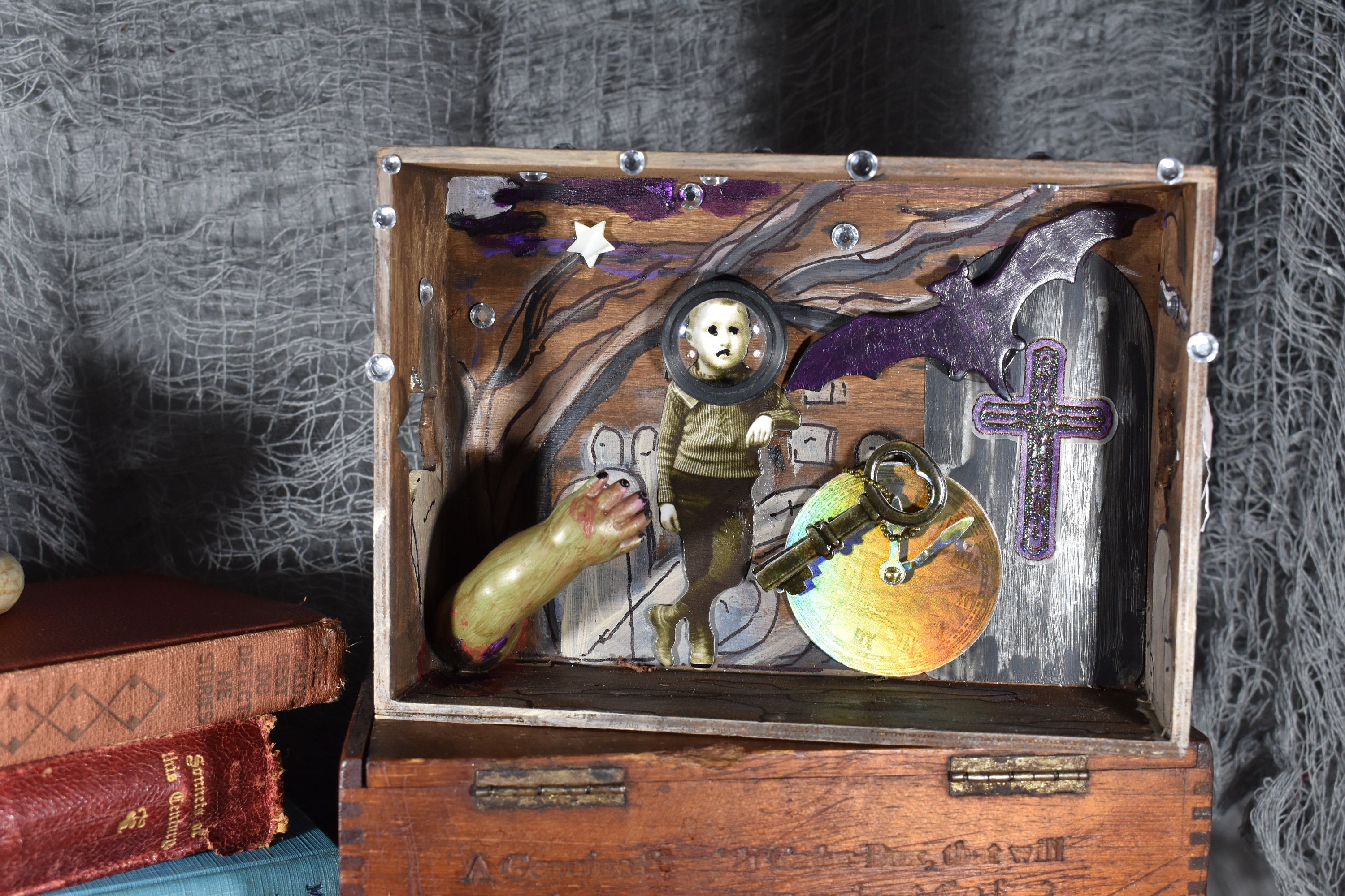 Creepy Shadow Box, Gift, Halloween Decor, One of a Kind, Steamunk ...