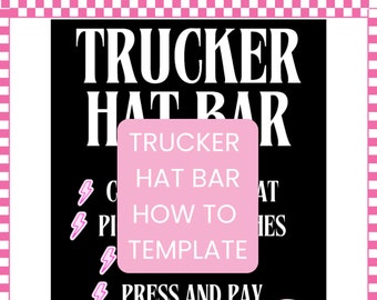 Trucker Hat Bar Template PNG Digital Design Download Printable Graphic ...