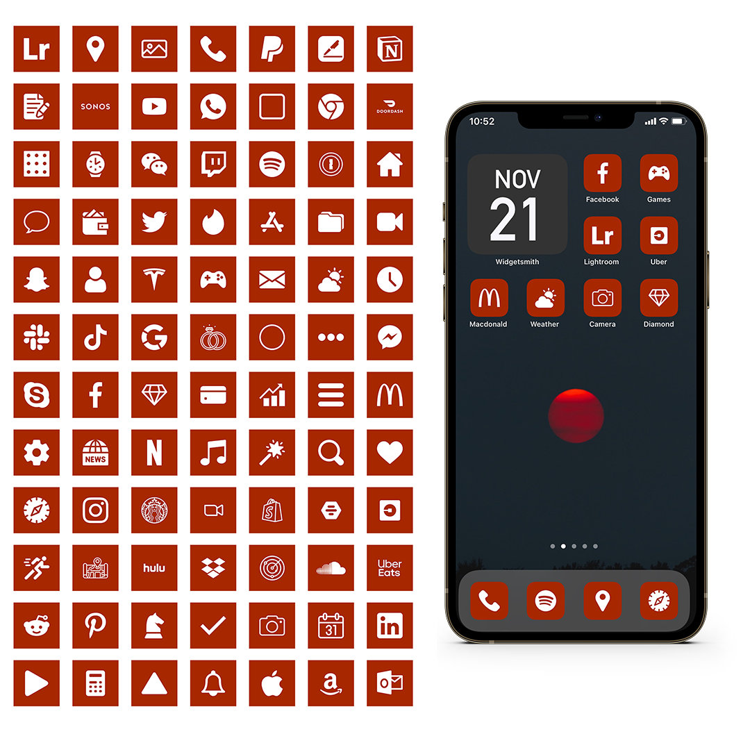 800+ IOS 14 Icon Pack - Pink - 10 Colour Variants Included! - 100+ Wall ...