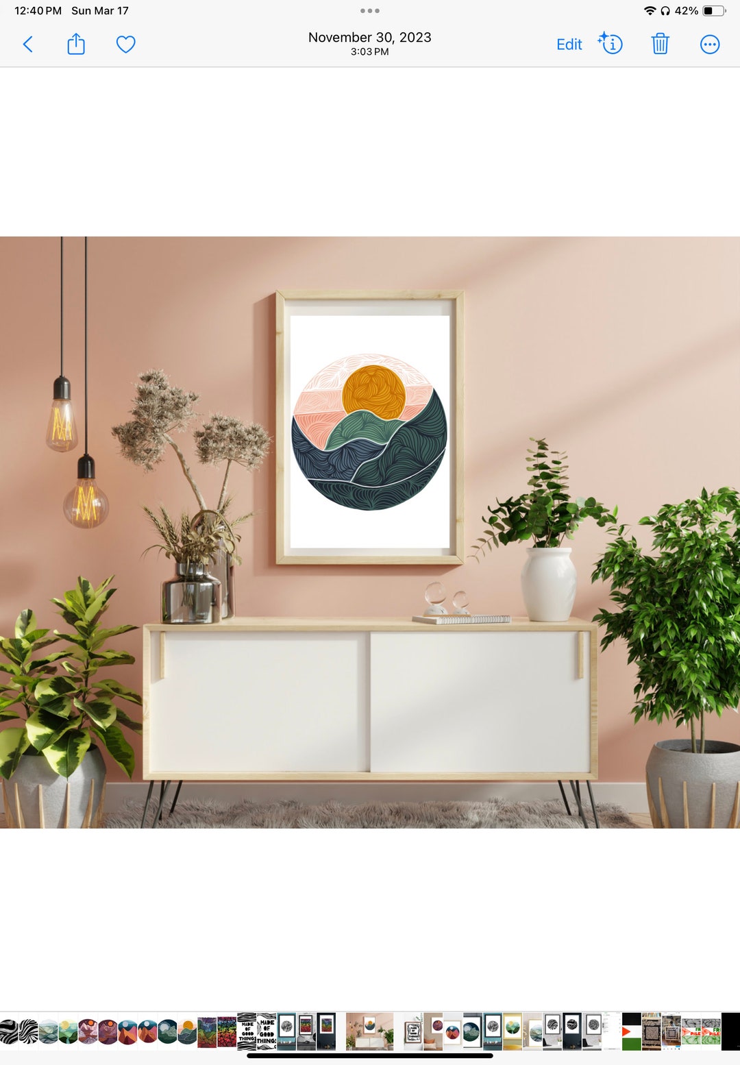 Circle Art, Mountians, Landscape Art,line Art Print, Wall Art, Organic ...