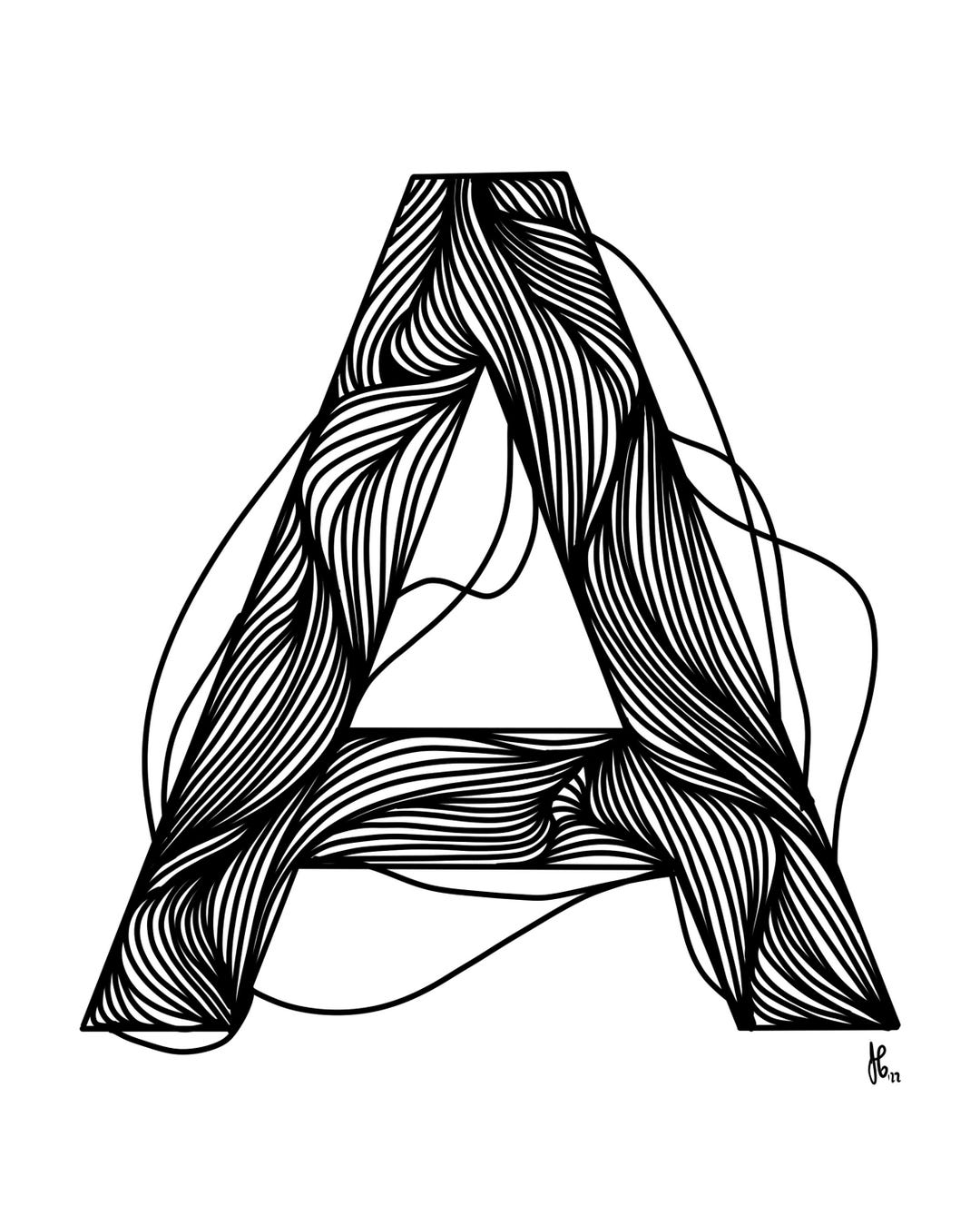 Abstract Line Drawings, A, Initials, Monograms, Typography ...