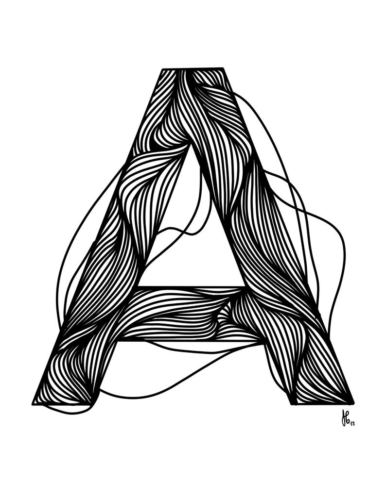 Abstract Line Drawings, A, Initials, Monograms, Typography ...