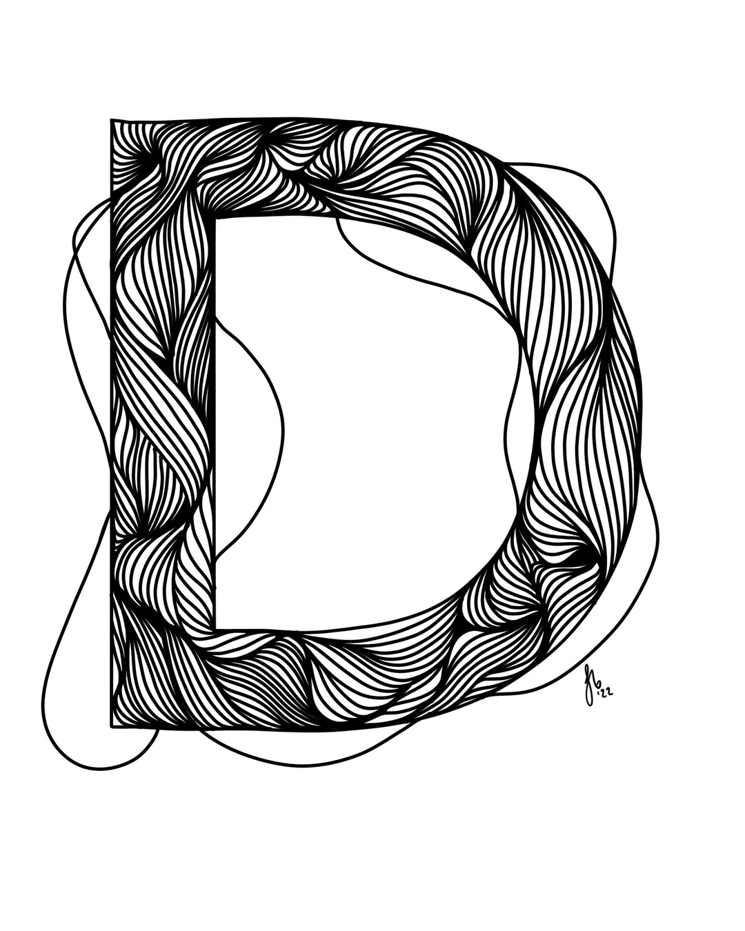 Abstract Line Drawings, A, Initials, Monograms, Typography ...