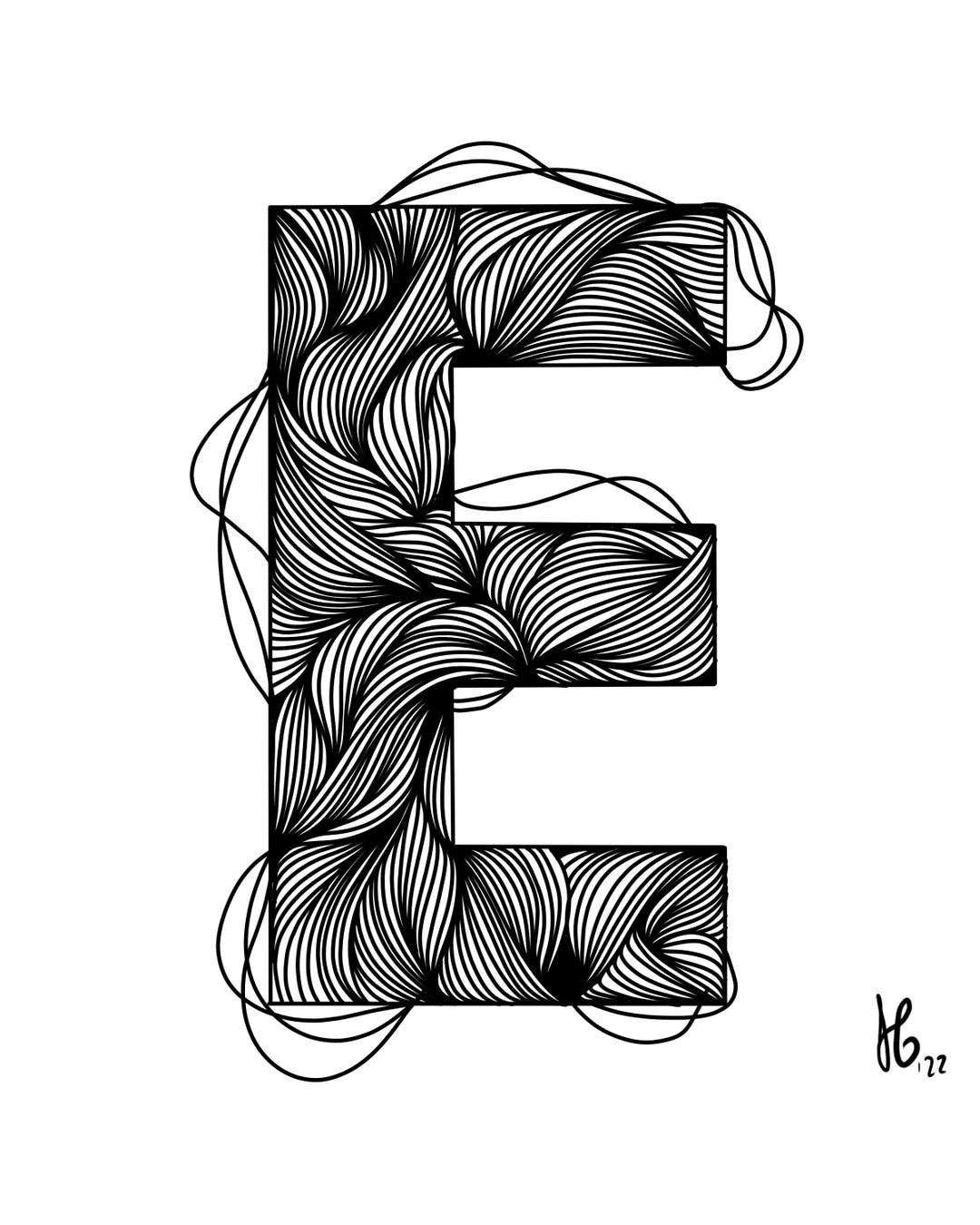 Abstract Line Drawings, A, Initials, Monograms, Typography ...