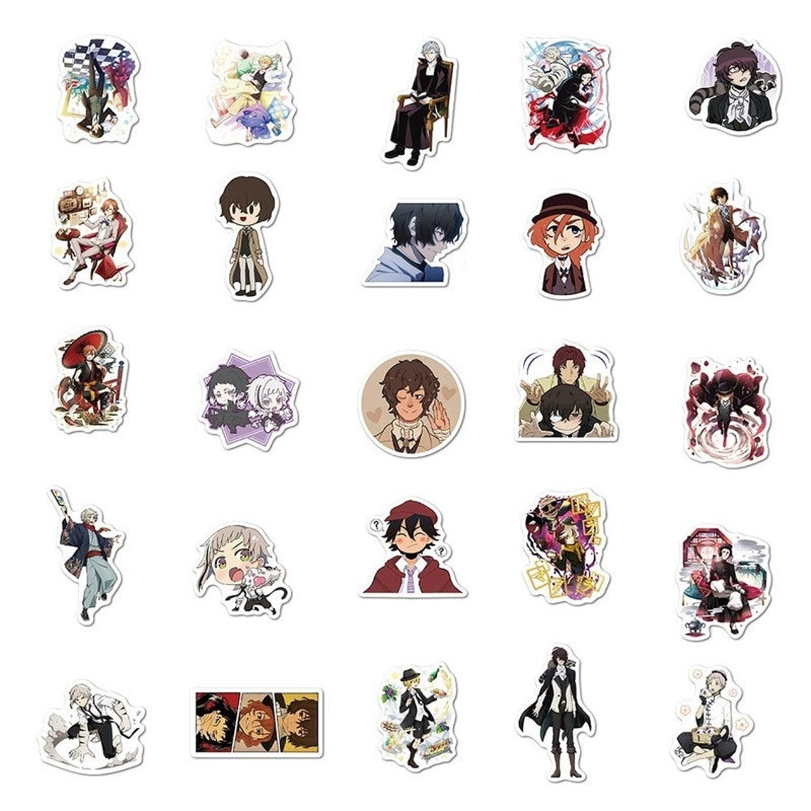 100pcs Bungo Stray Dogs Stickers Chuuya Osamu Dazai Sticker | Etsy