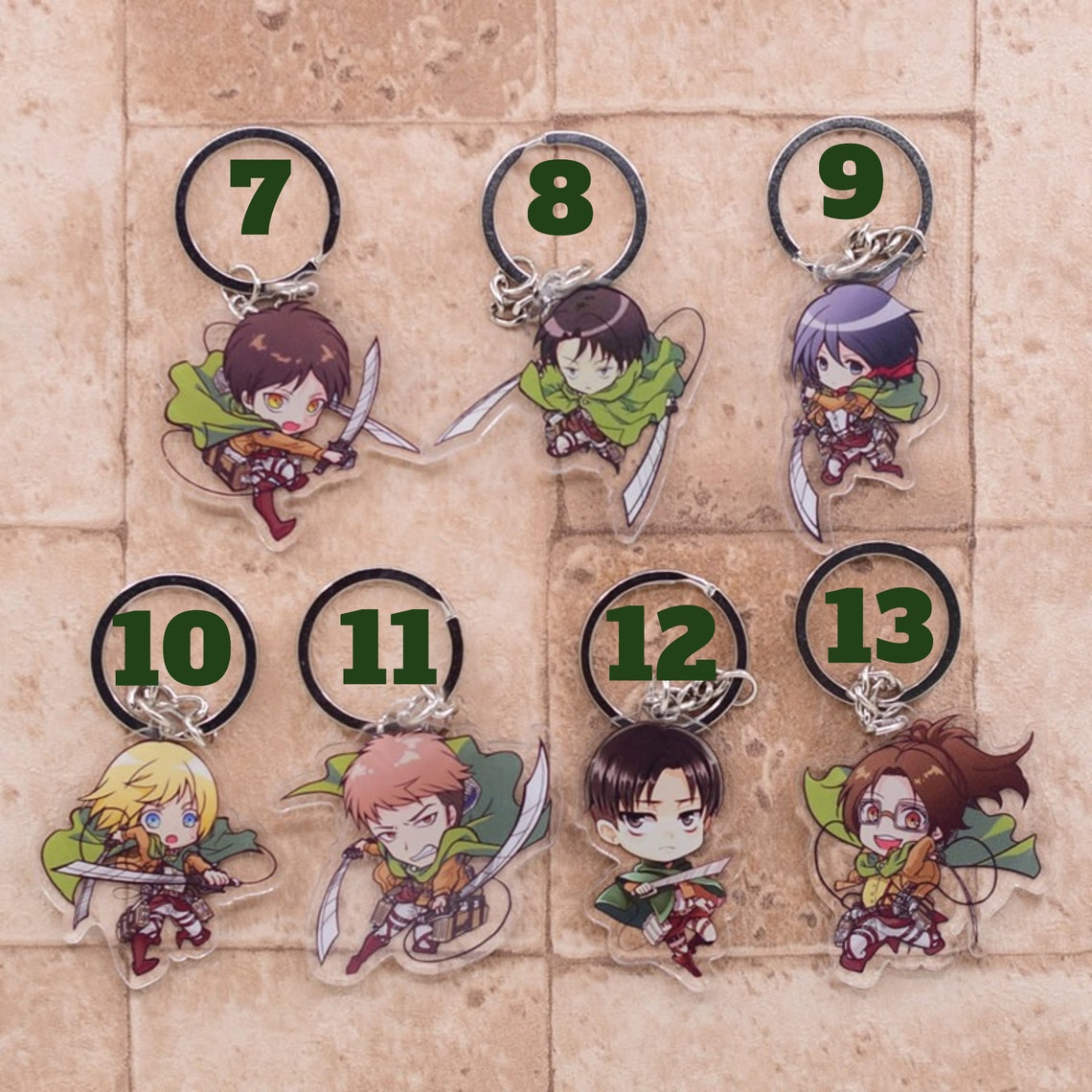 Attack on Titan Acrylic Keychain Levi Keychain AoT Keychain | Etsy