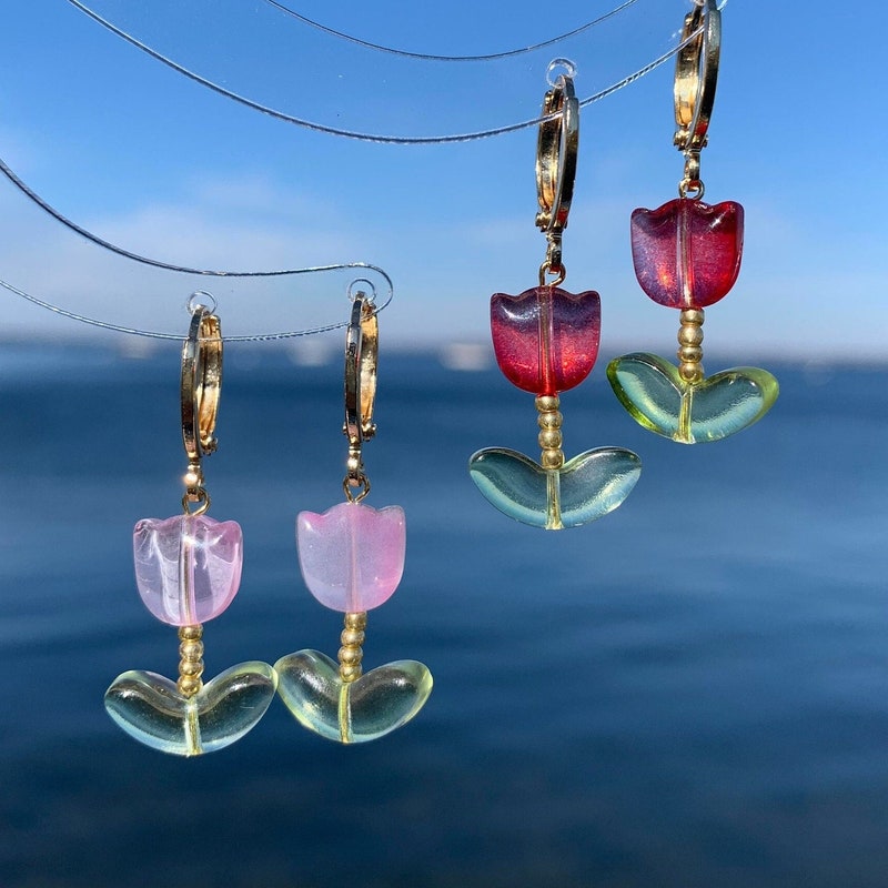 Tulip Earrings - Etsy UK
