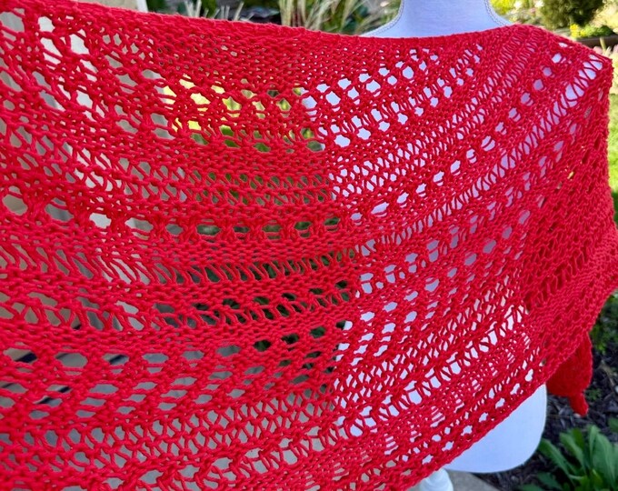 Eyes on Me Shawl | Red | Luxury Knit Shawl | Cotton Shawl - Etsy