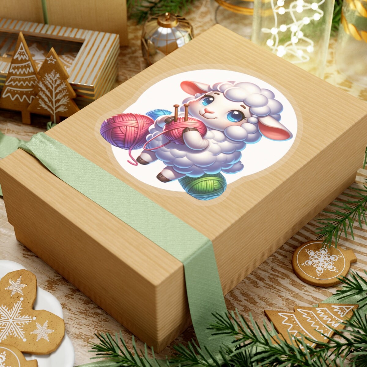 Sheep With Yarn Sticker Knit Sticker Crochet Sticker Yarn Sticker ...