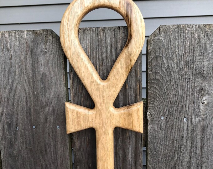 Handcrafted ANKH STAFF by Tpcanes - Solid Red Oak Wood-73" Tall - Etsy