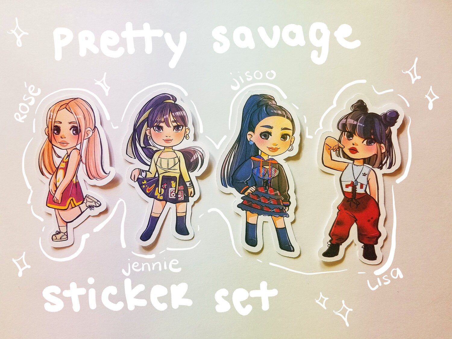 KPOP Blackpink Sticker Sets CUTE CHIBI | Etsy Ireland