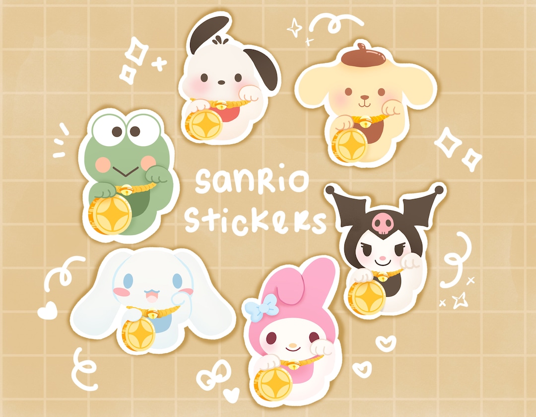Cute Die Cut Sticker, Kawaii Japanese Lucky Charm Stickers, Waterbottle ...
