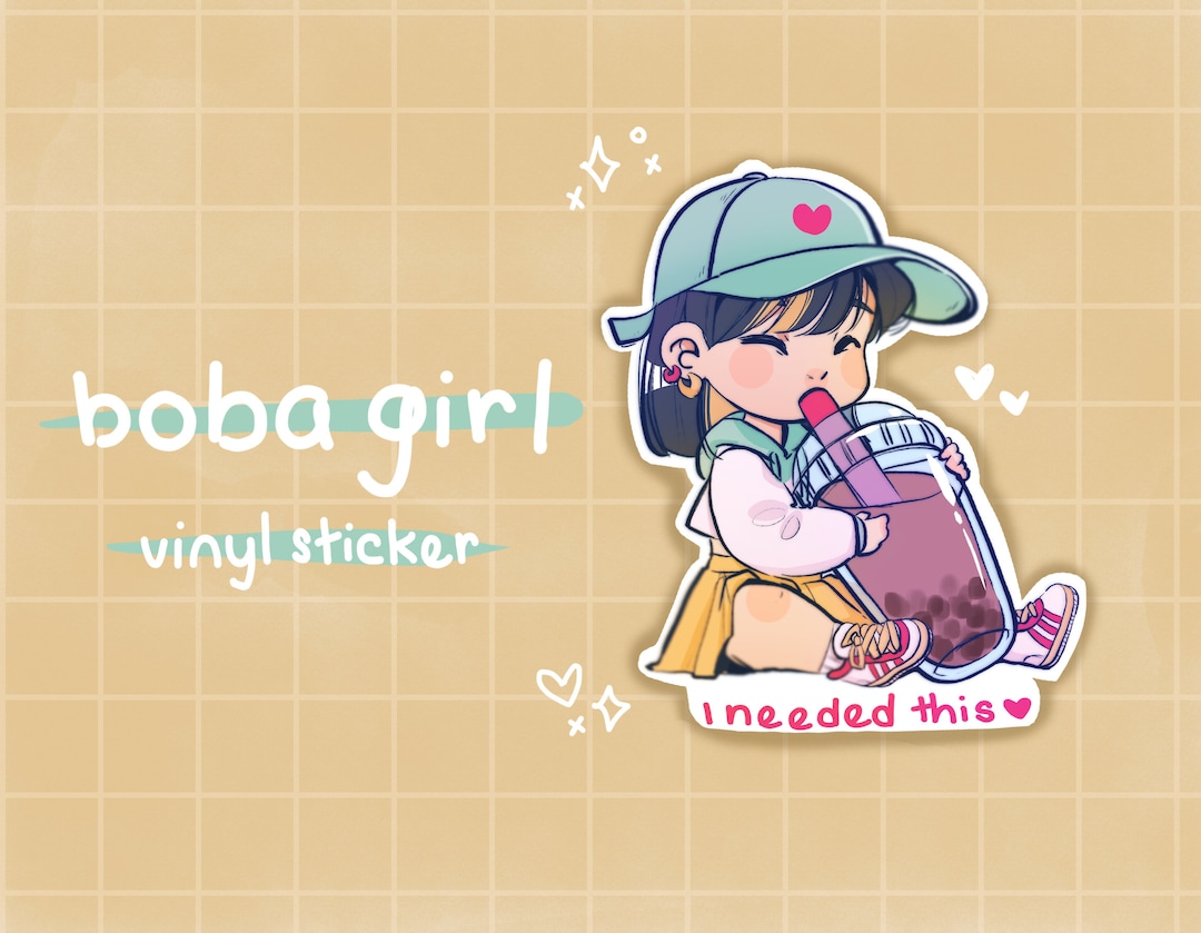Cute Die Cut Boba Stickers L Kawaii Bubble Tea Stickers L Notebook ...
