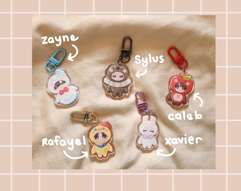 LADS Acrylic Keychains Pretty Anime Boys Kawaii Chibi Accessories - Etsy