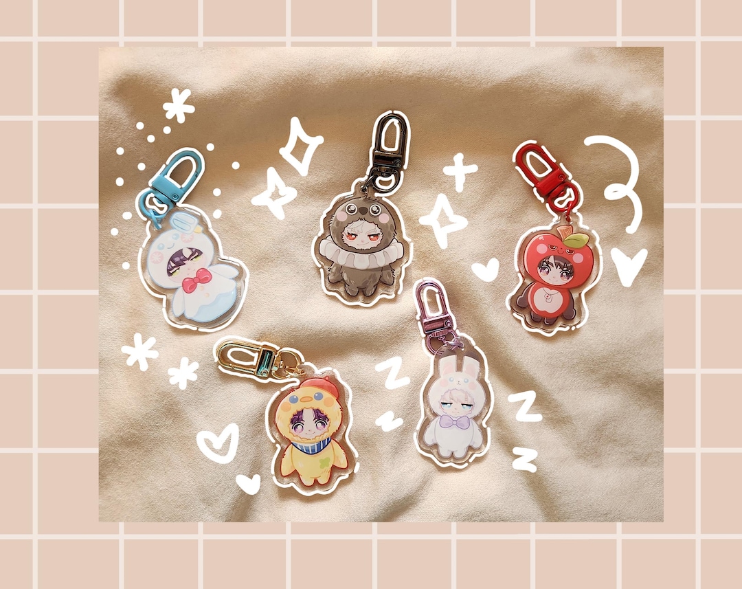 LADS Acrylic Keychains Pretty Anime Boys Kawaii Chibi Accessories - Etsy