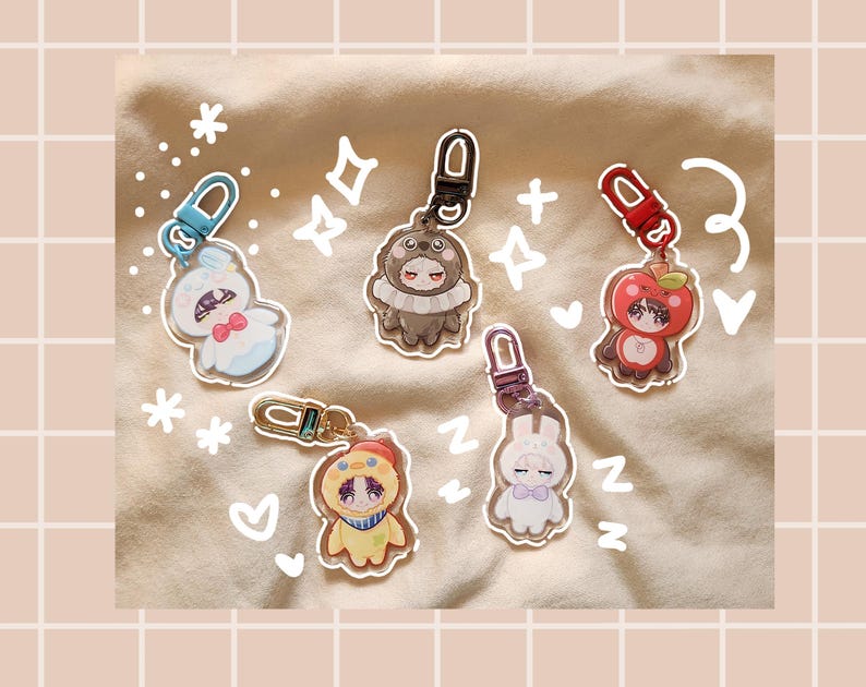 LADS Acrylic Keychains Pretty Anime Boys Kawaii Chibi Accessories - Etsy