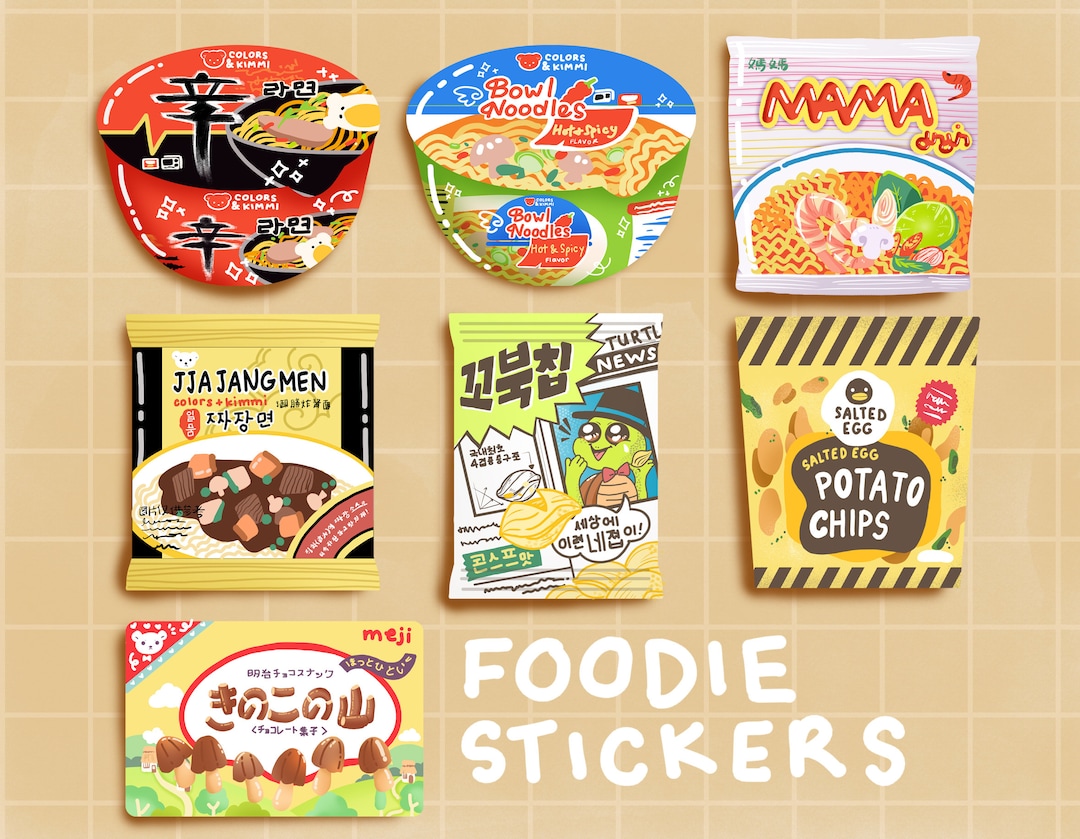 Cute Foodie Stickers, Snack Stickers, Asian Japanese Korean Vietnamese ...