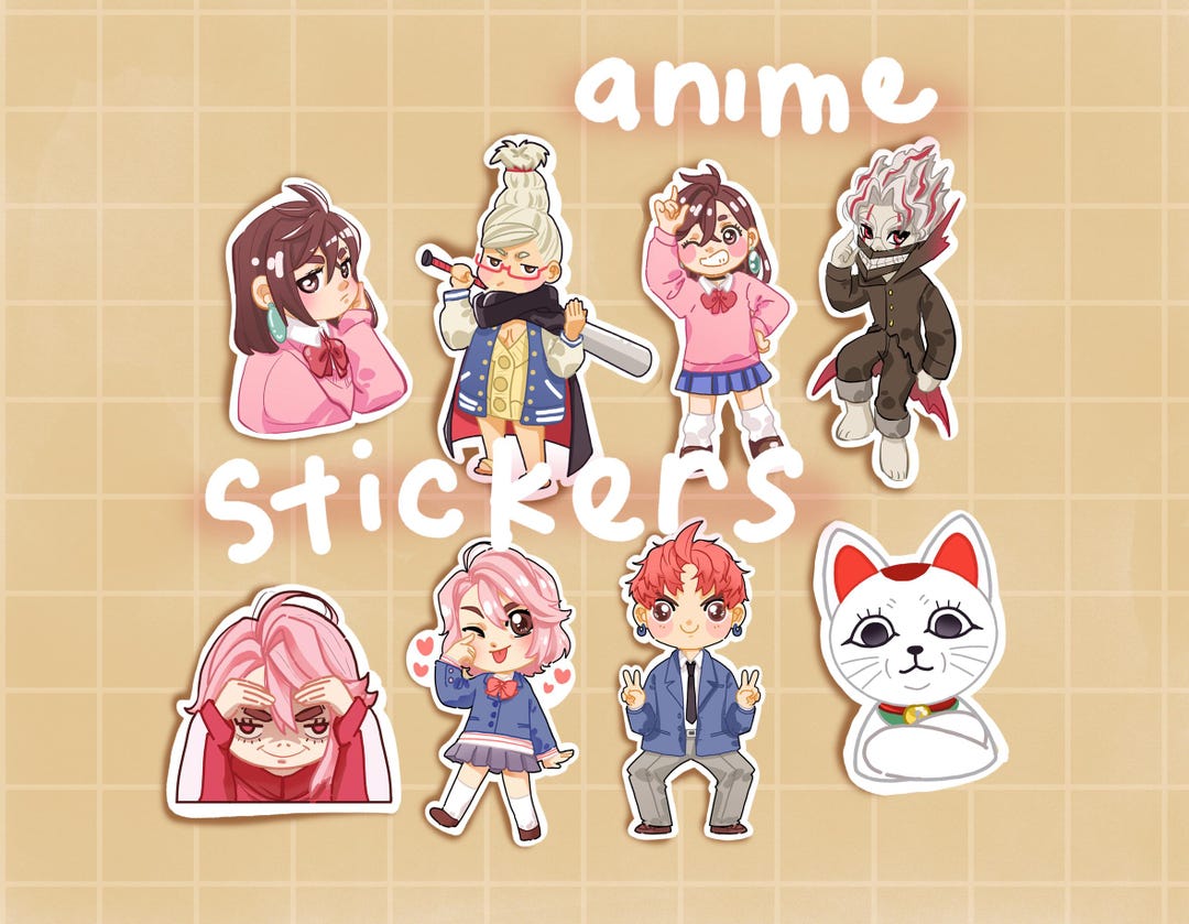 Cute Anime Chibi Stickers for Water Bottles, Tumblrs, Notebooks, Water ...