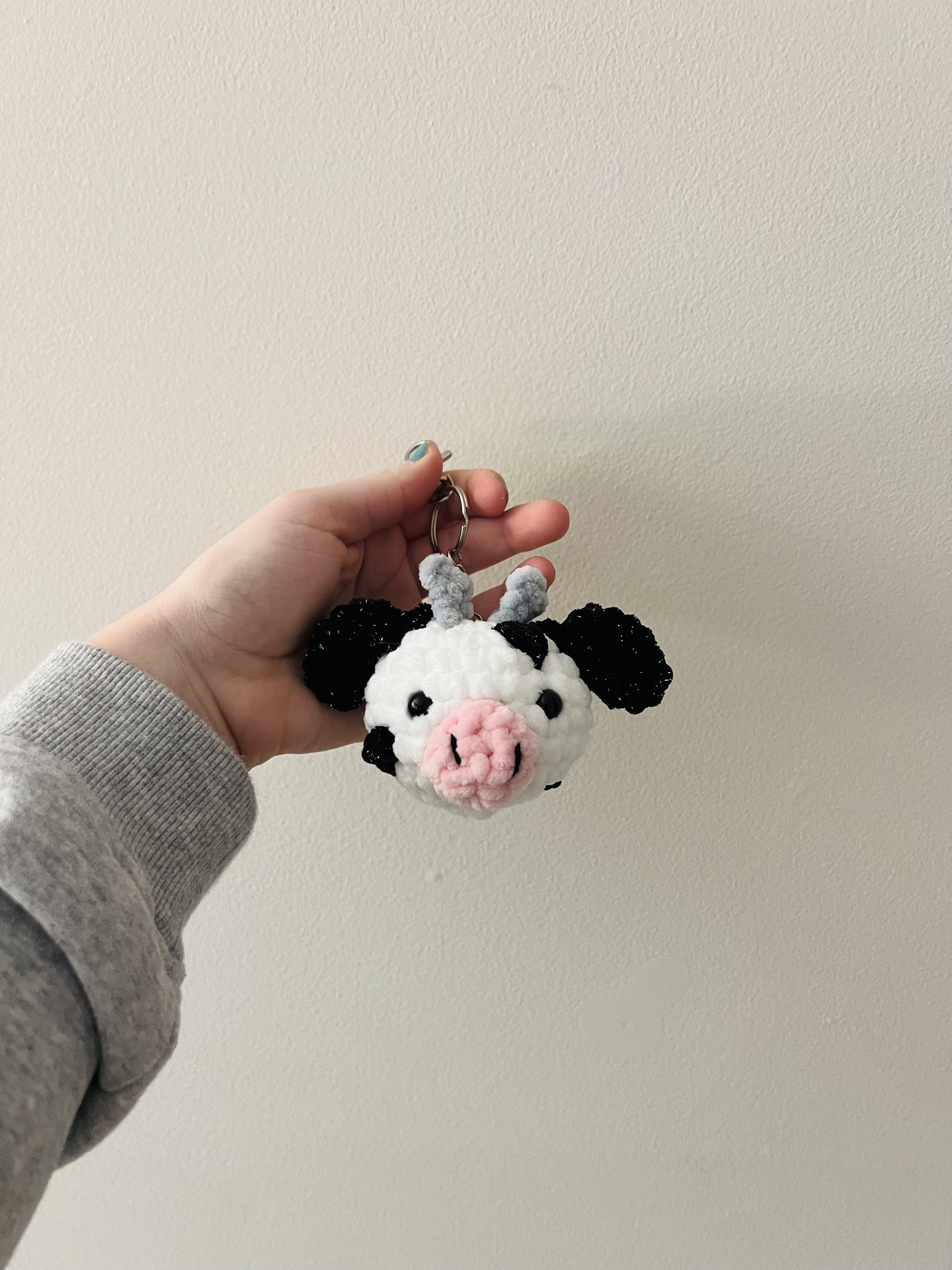Cow Head Keychain Handmade Crochet Plush - Etsy