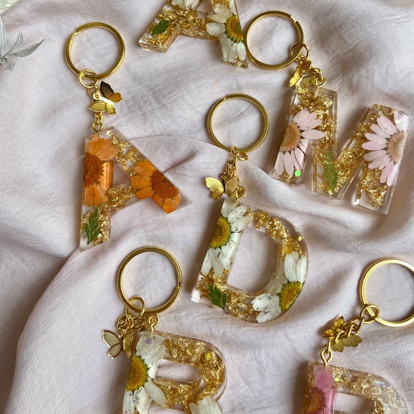 Resin Initial Keychain - Etsy