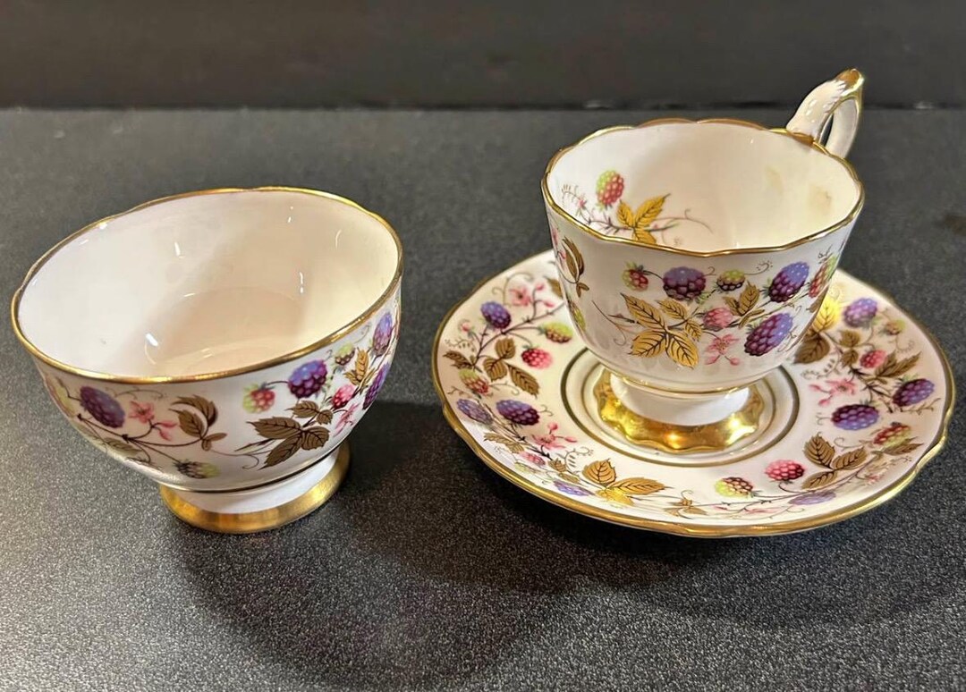 Royal Stafford "golden Bramble" Teacup and a Footed Bowl and Saucer. - Etsy