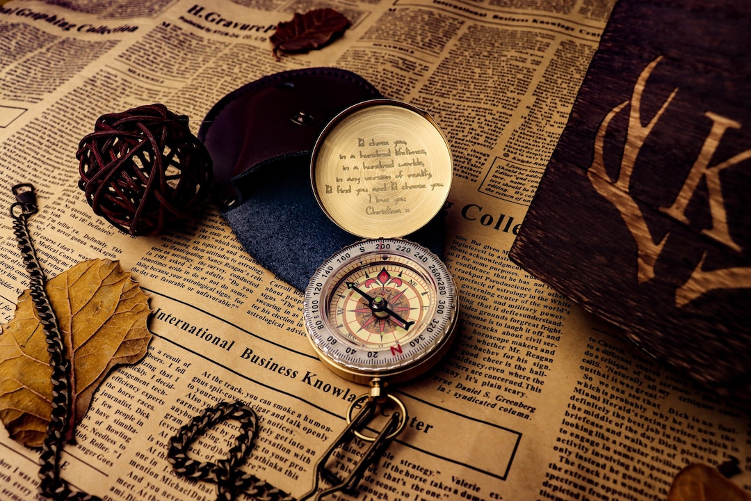 Personalized Engraved Brass Compass With Handwriting | Custom Working ...